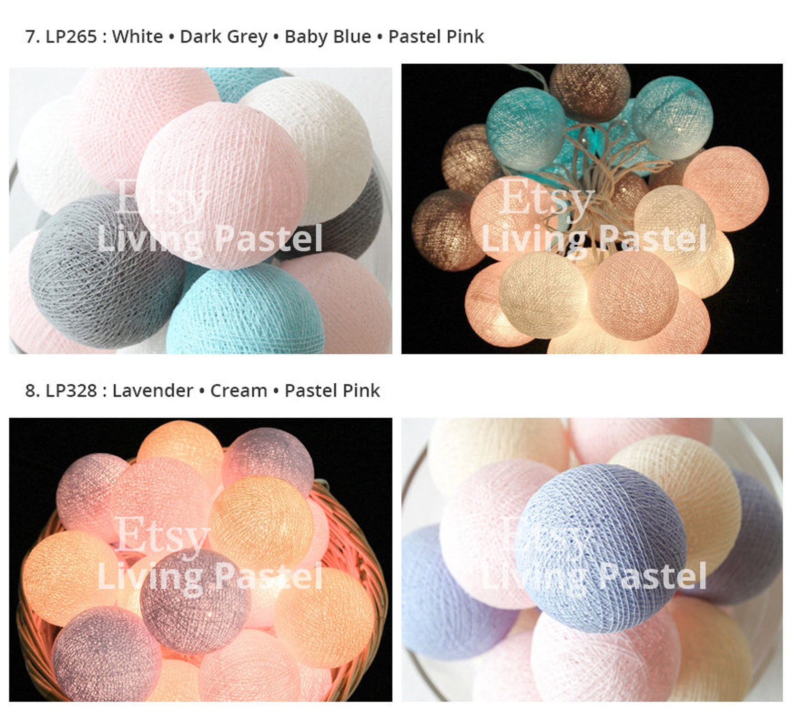 20 Cotton Ball String Lights for Bedroom Fairy Lights Kids - Etsy