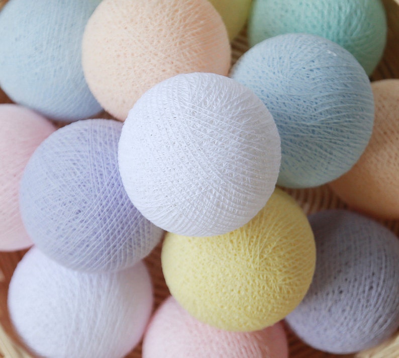 Cotton Ball String Lights for Bedroom Fairy Lights Girl Room - Etsy
