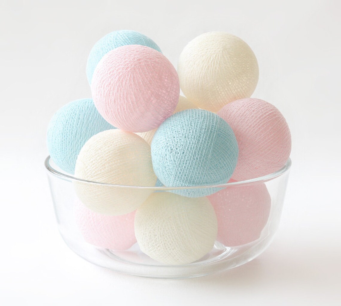 Cotton Ball String Lights for Bedroom Fairy Lights Teepee | Etsy