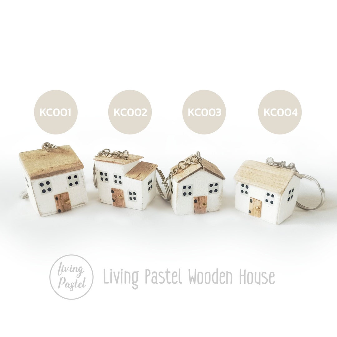 Tiny Wooden House Welcome Home Key Chain: Housewarming Keyring, New ...