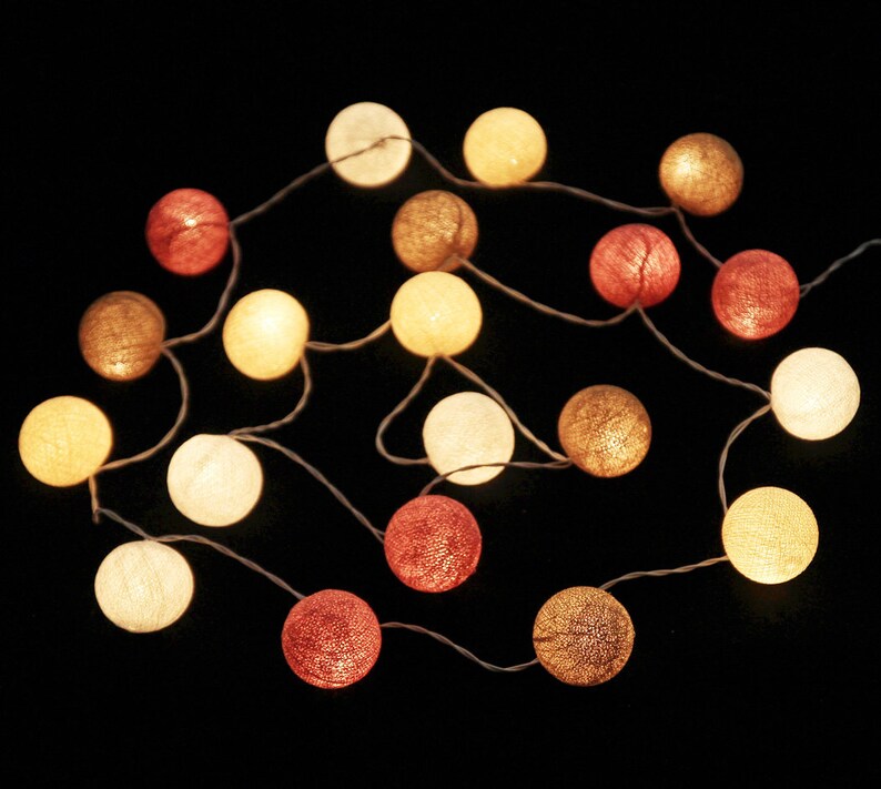 Cotton Ball String Lights Bedroom Night Lights Nursery Decor - Etsy