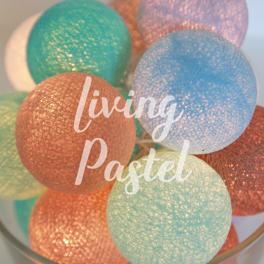 Cotton Ball String Lights Bedroom Fairy Lights Nursery Night Light Baby ...