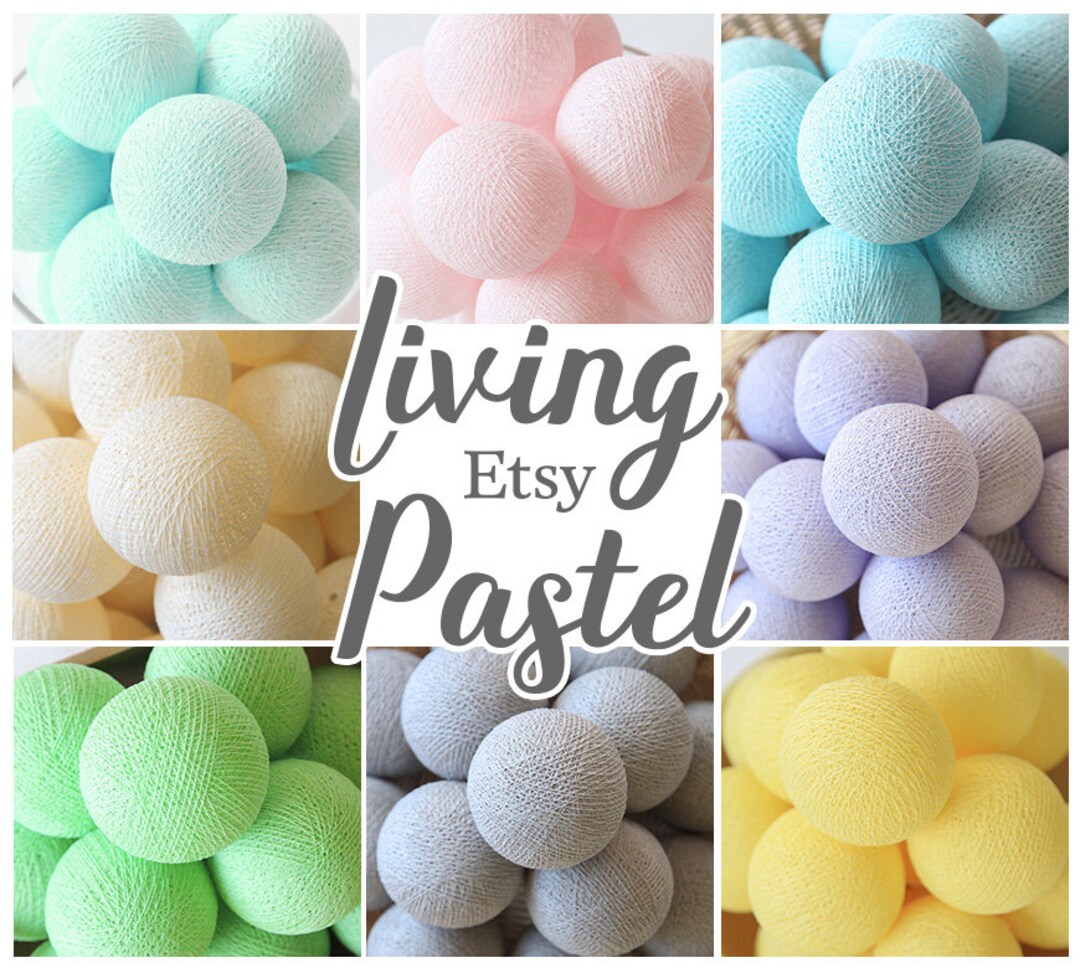 Custom Color Cotton Ball String Lights for Bedroom , Personalized Gift ...