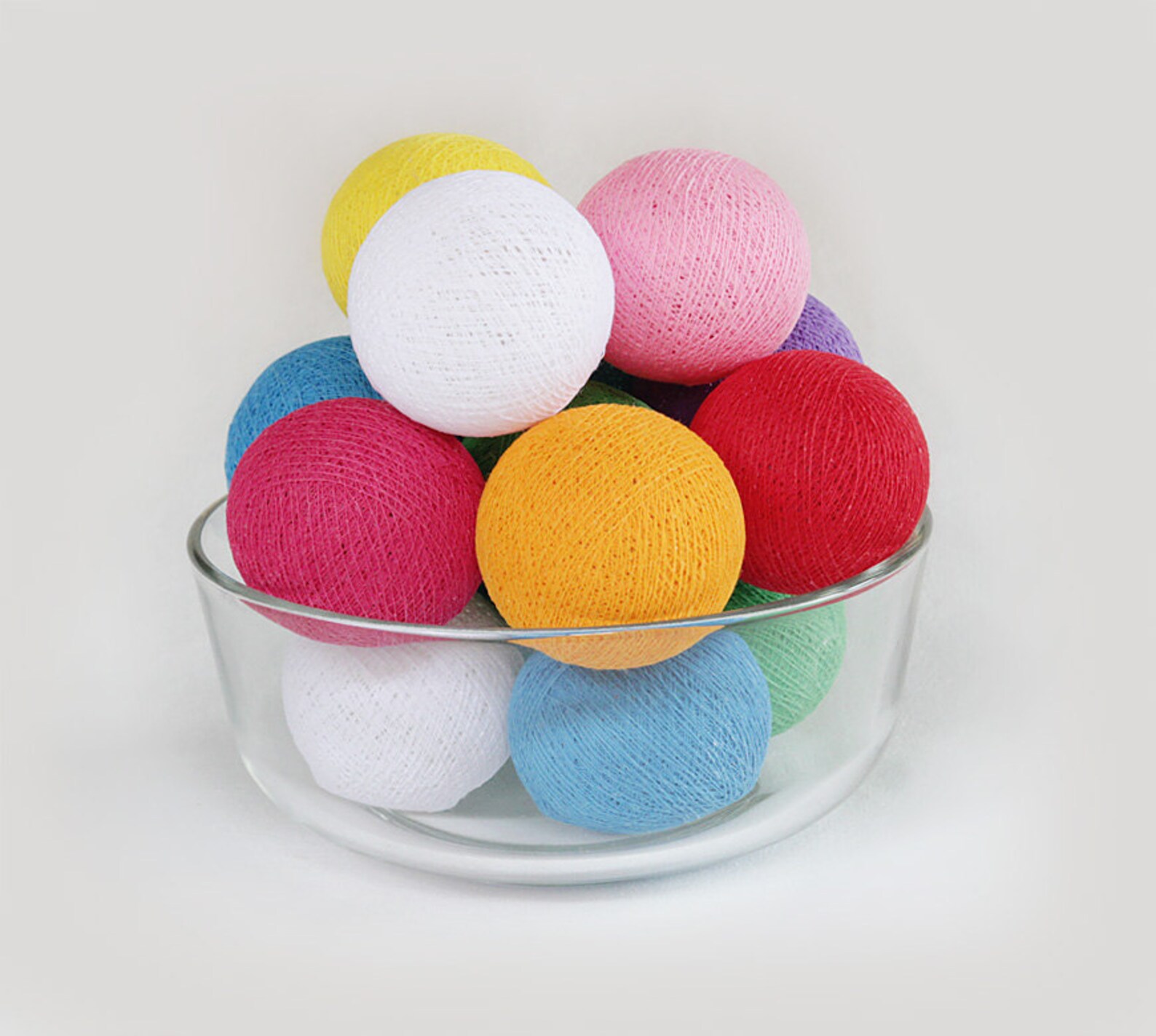 Mix Colors Handmade Cotton Ball String Lights for Bedroom - Etsy