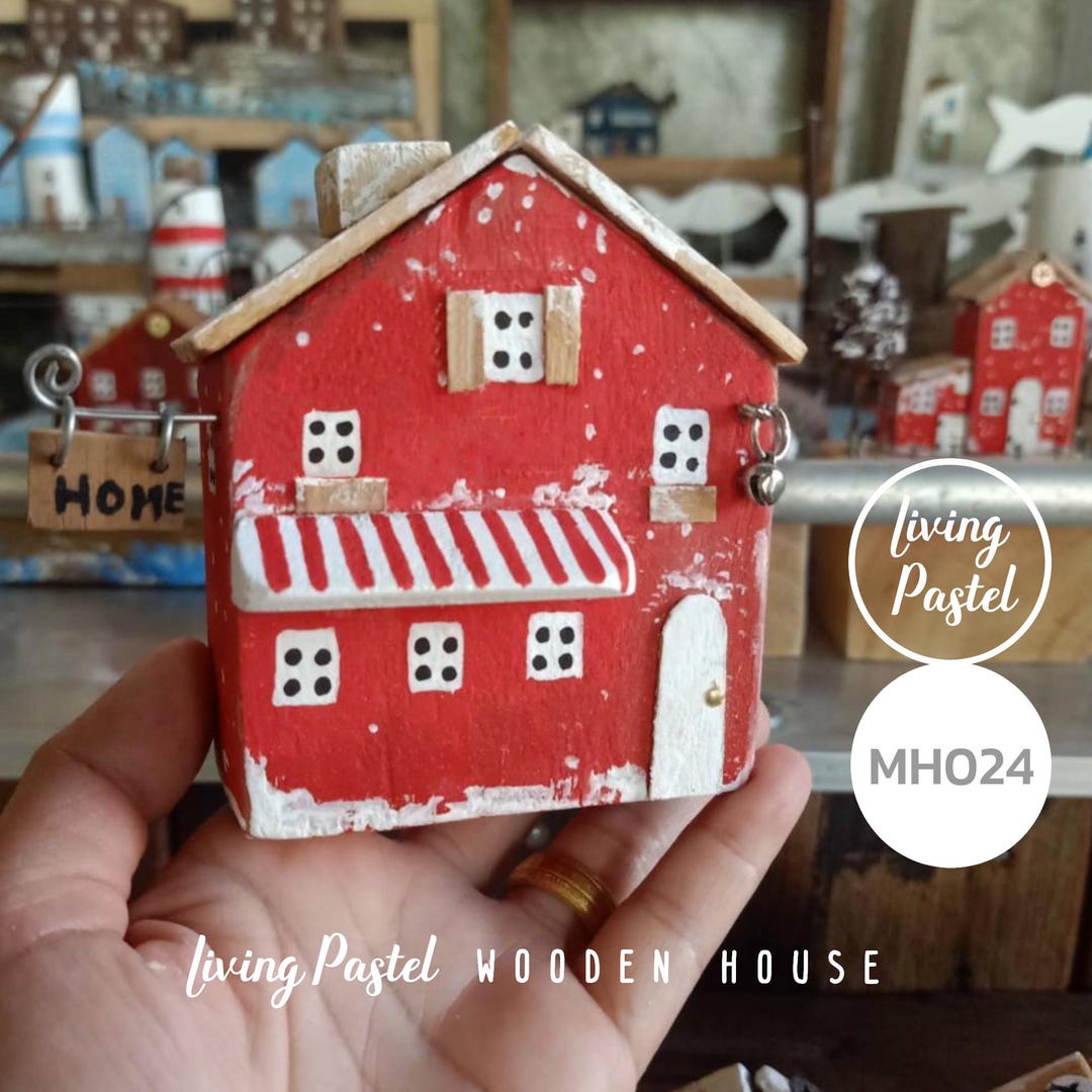 Personalized Christmas Village Cottage: Handmade Wooden Mini House With ...