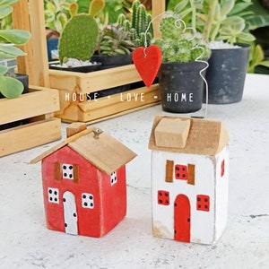 Miniature House Wooden Decoration, Wood Shelf Decor, Cute New Home Gift ...