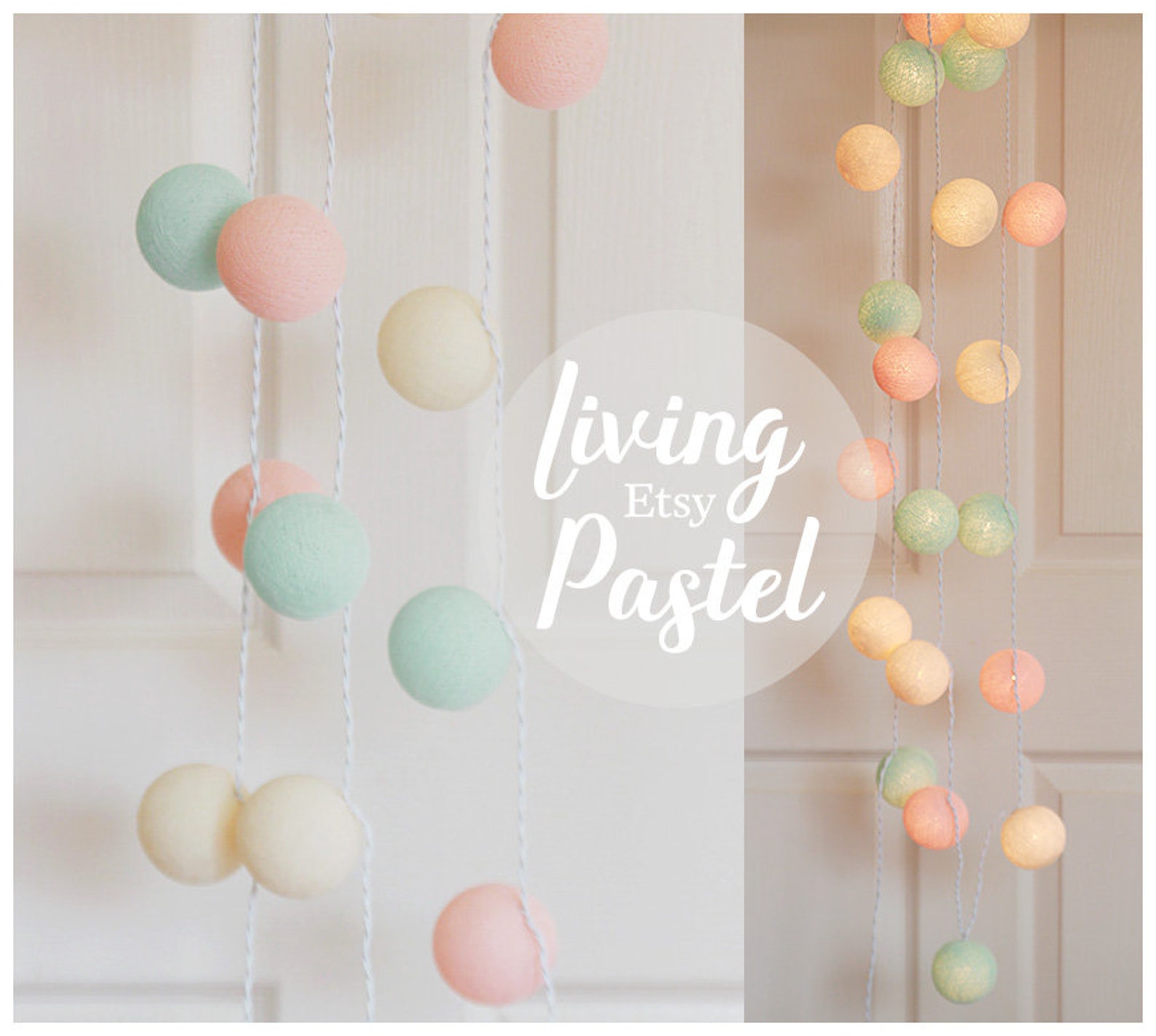 Cotton Ball String Lights for Girl Bedroom Fairy Lights Dorm | Etsy