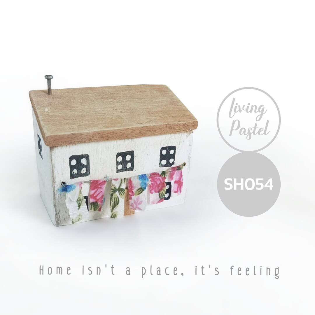 Miniature House Wooden Decoration, Wood Shelf Decor, Cute New Home Gift ...