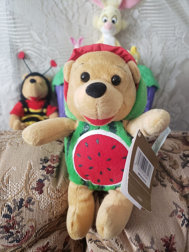 Vintage Winnie the Pooh Lot Piglet Rabbit Plush Beanie Thermos Lunchbox ...