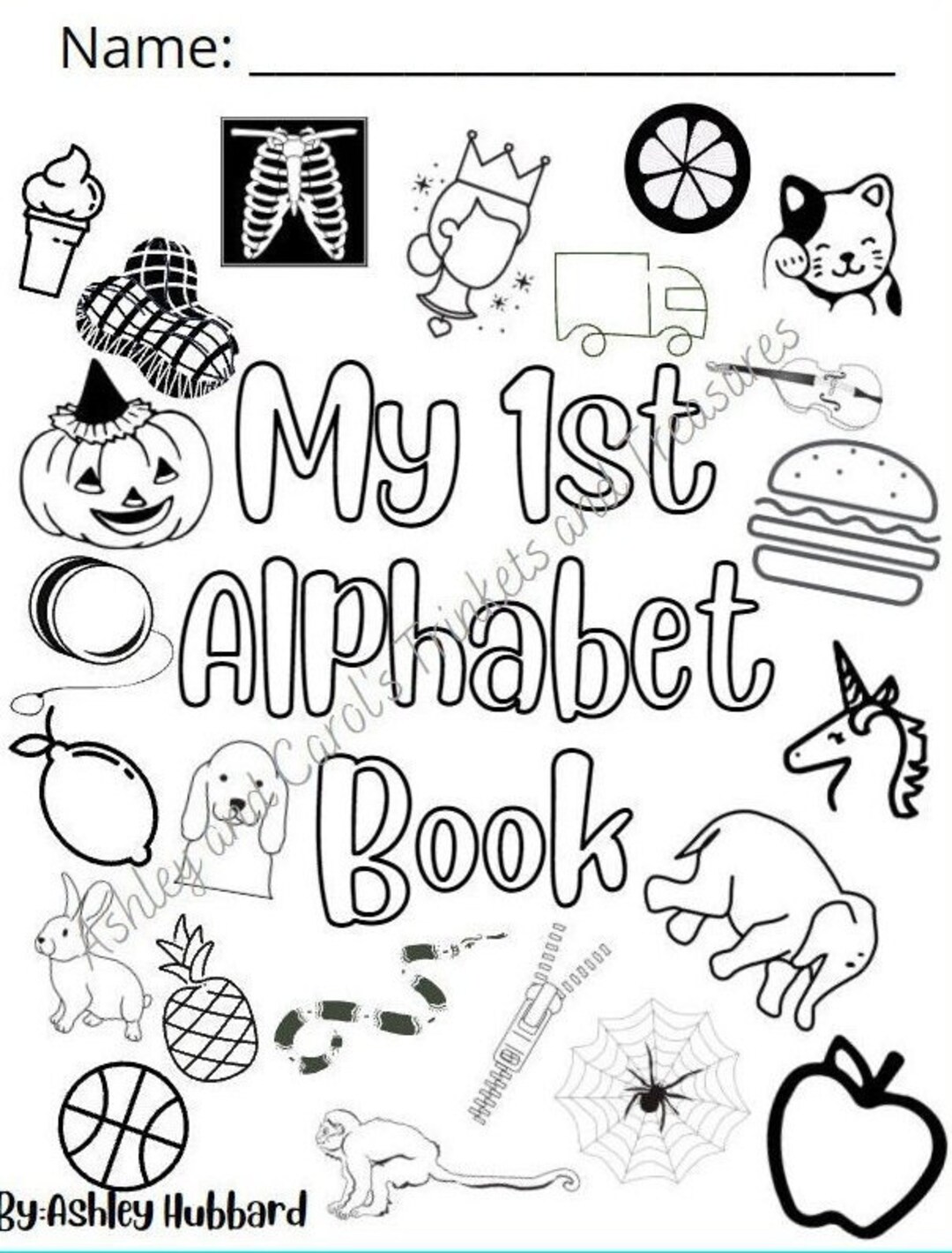 ABC 26 Letters Alphabet Learning Coloring Book Printable Digital ...