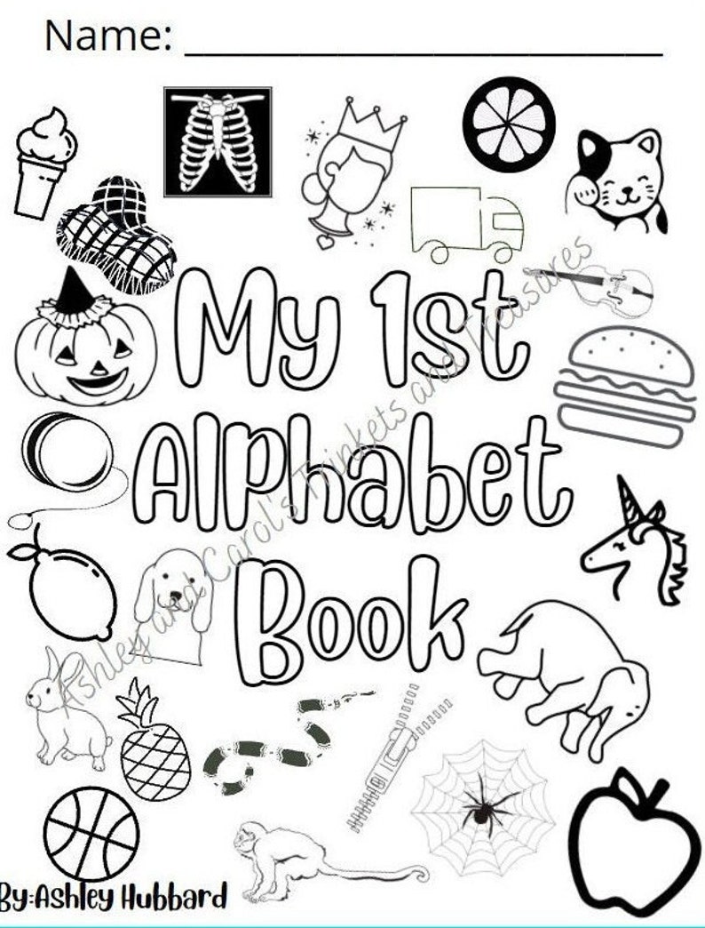 ABC 26 Letters Alphabet Learning Coloring Book Printable Digital ...