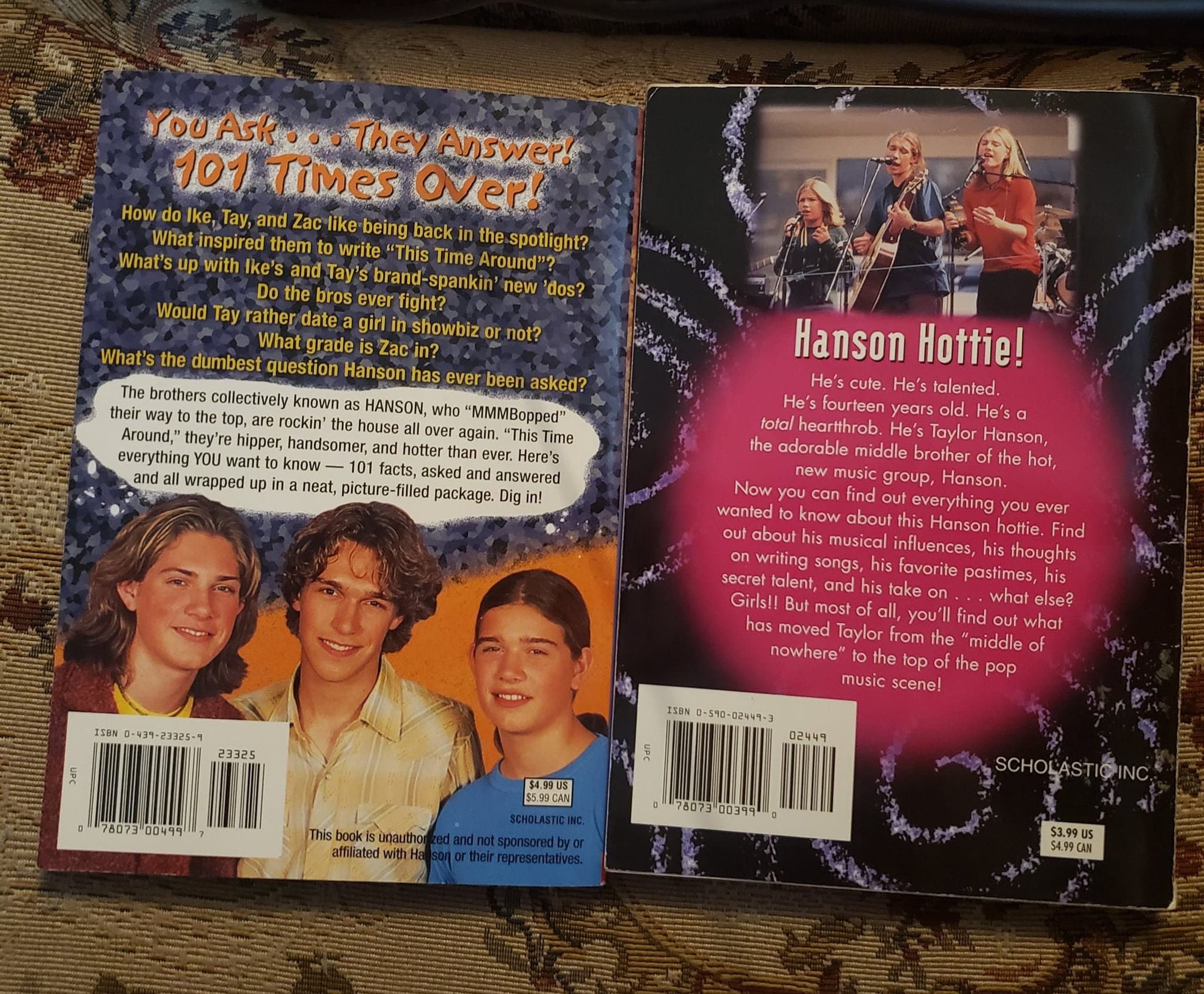2 Hanson Books Zach Taylor Isaac 1990s Mmmbop Hit Song Group Singing ...