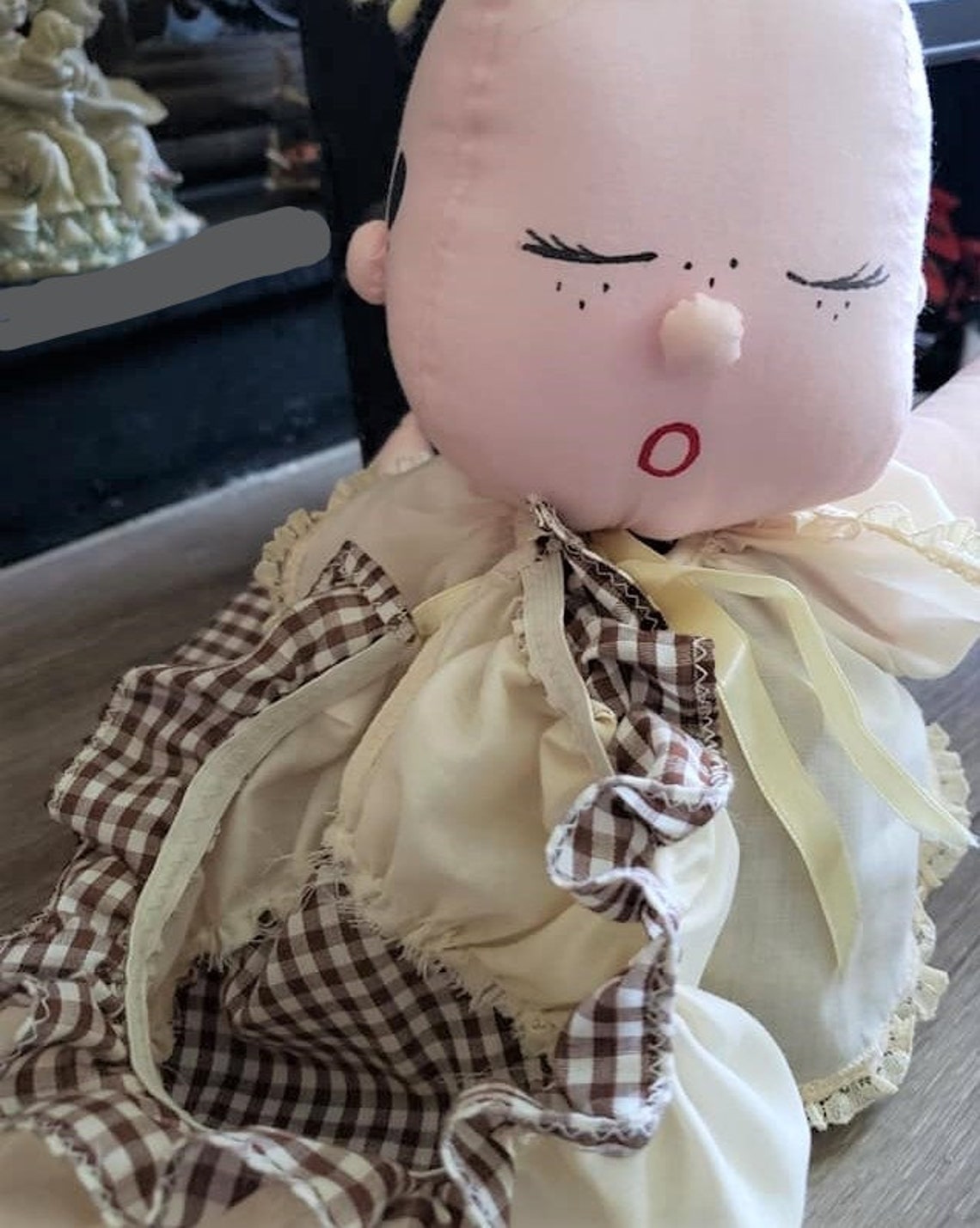 Soft Cloth Doll Painted Face Handmade Rotating Head 4 Four Faces ...