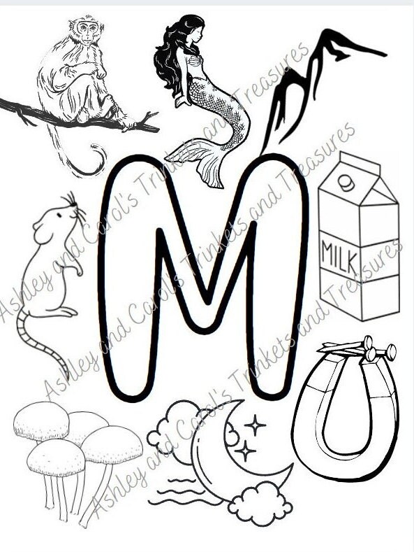 ABC 26 Letters Alphabet Learning Coloring Book Printable Digital ...