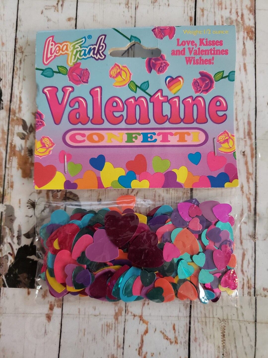 Vintage Lisa Frank Valentine Heart Confetti Multi-colors Rainbow 90s ...