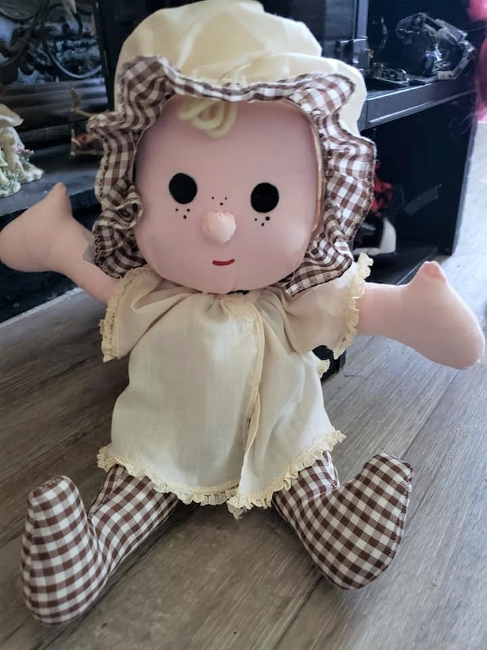 Soft Cloth Doll Painted Face Handmade Rotating Head 4 Four Faces ...