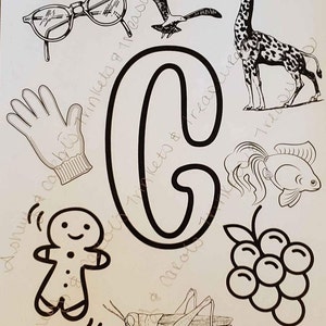 ABC 26 Letters Alphabet Learning Coloring Book Printable Digital ...