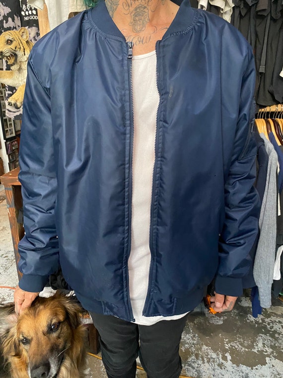 Tupac Shakur 2pac Navy Blue Oversized Jacket - Gem