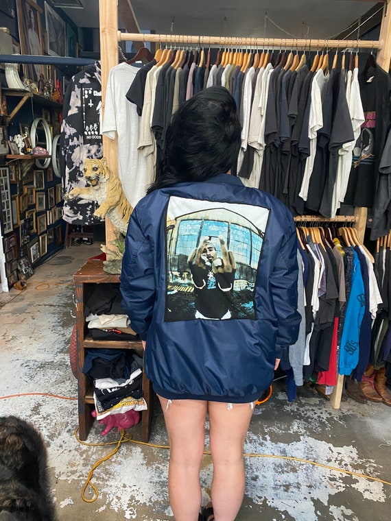 Tupac Shakur 2pac Navy Blue Oversized Jacket - Gem