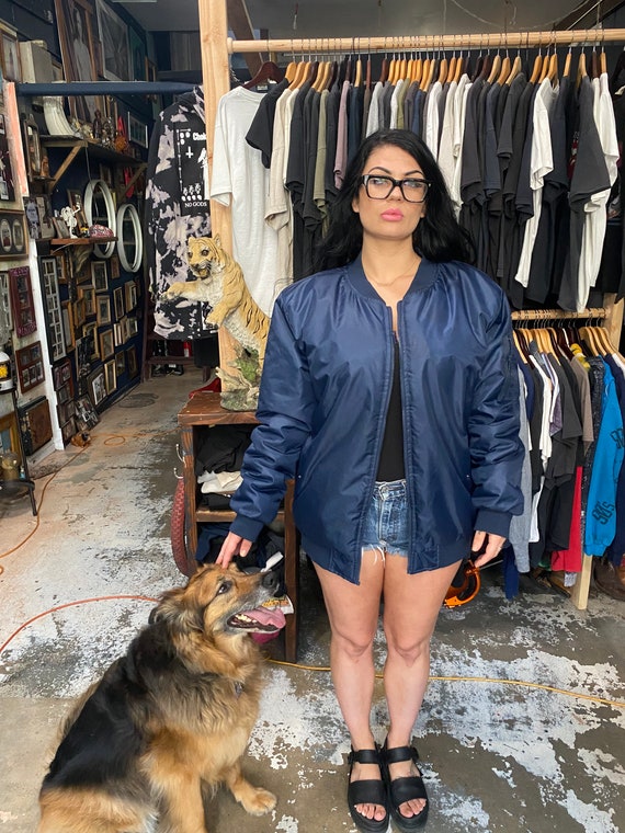 Tupac Shakur 2pac Navy Blue Oversized Jacket - Gem