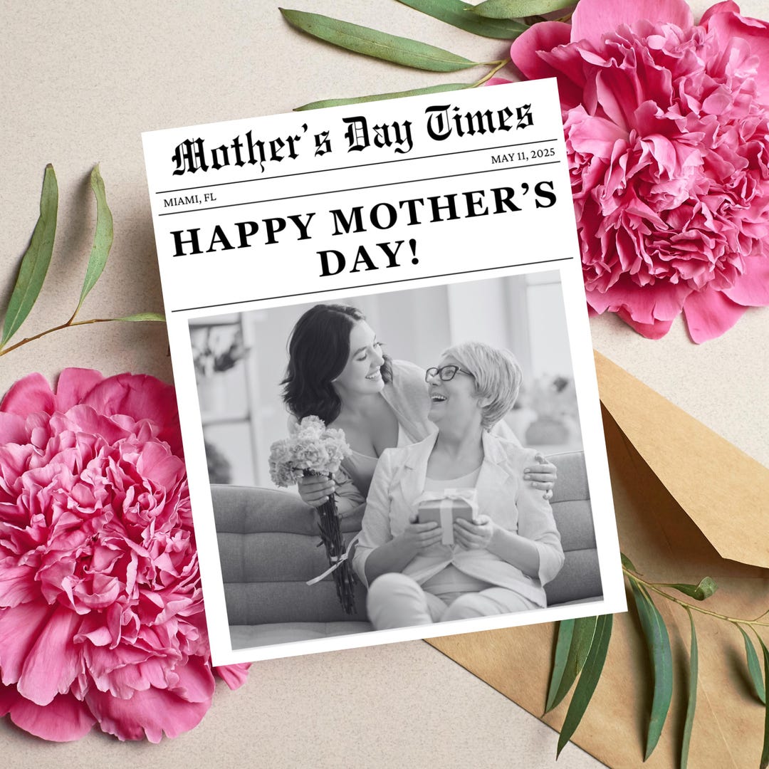 Mothers Day Newspaper Template Canva Personalized Mothers Day Newspaper ...