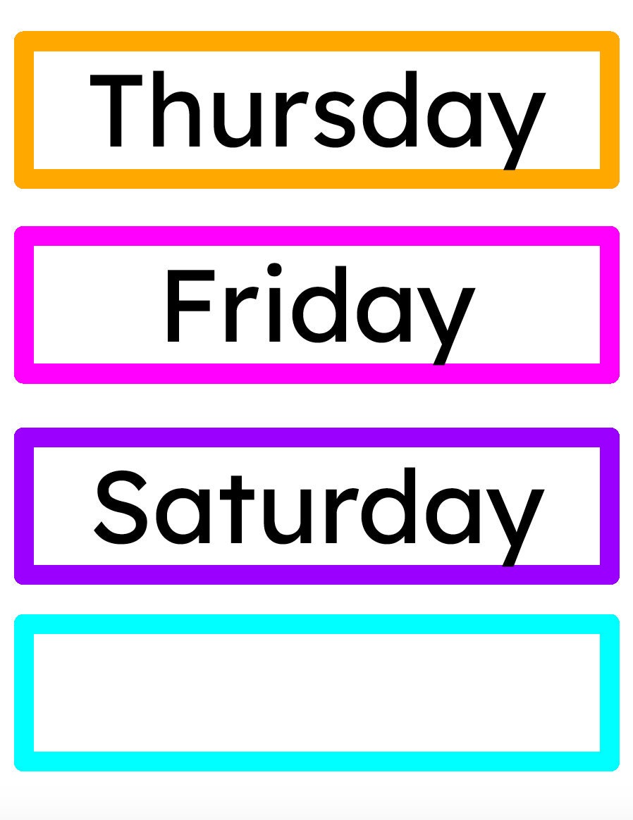 Days of the Week PRINTABLE | Preschool at Home | Circle Time | EYFS ...