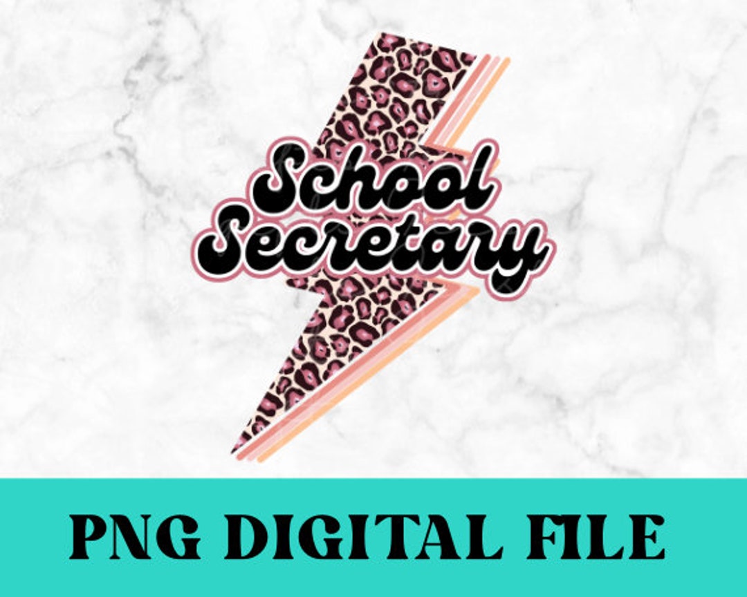 School Secretary Png, School Secretary Lighting Bolt Sublimation Retro ...