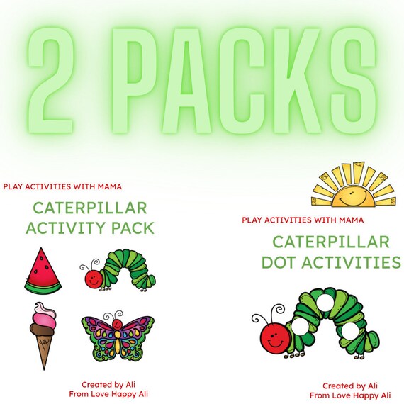 Caterpillar Printable Activities Cutting Gluing & the DOT - Etsy