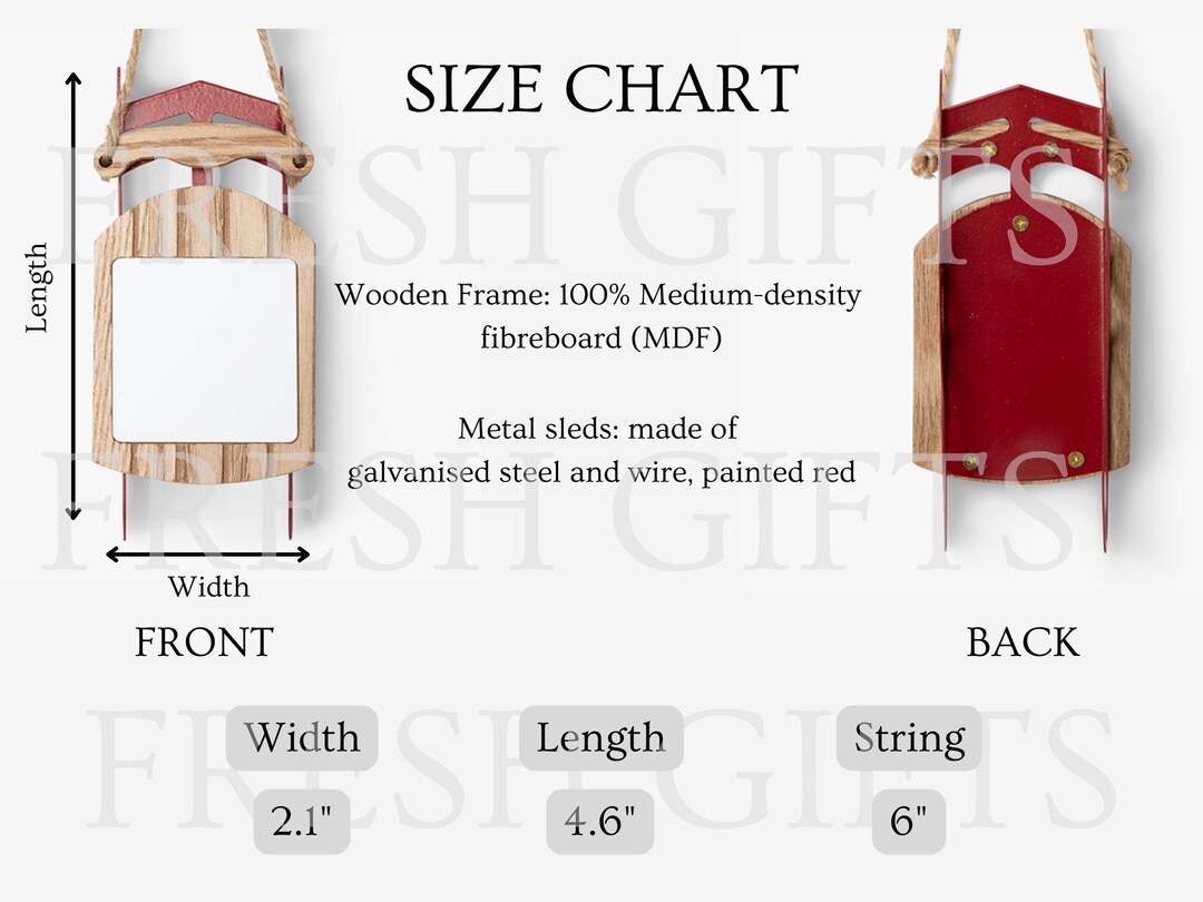 SLED Ornament Size Chart, Key Features of SLED Ornament Print on Demand ...