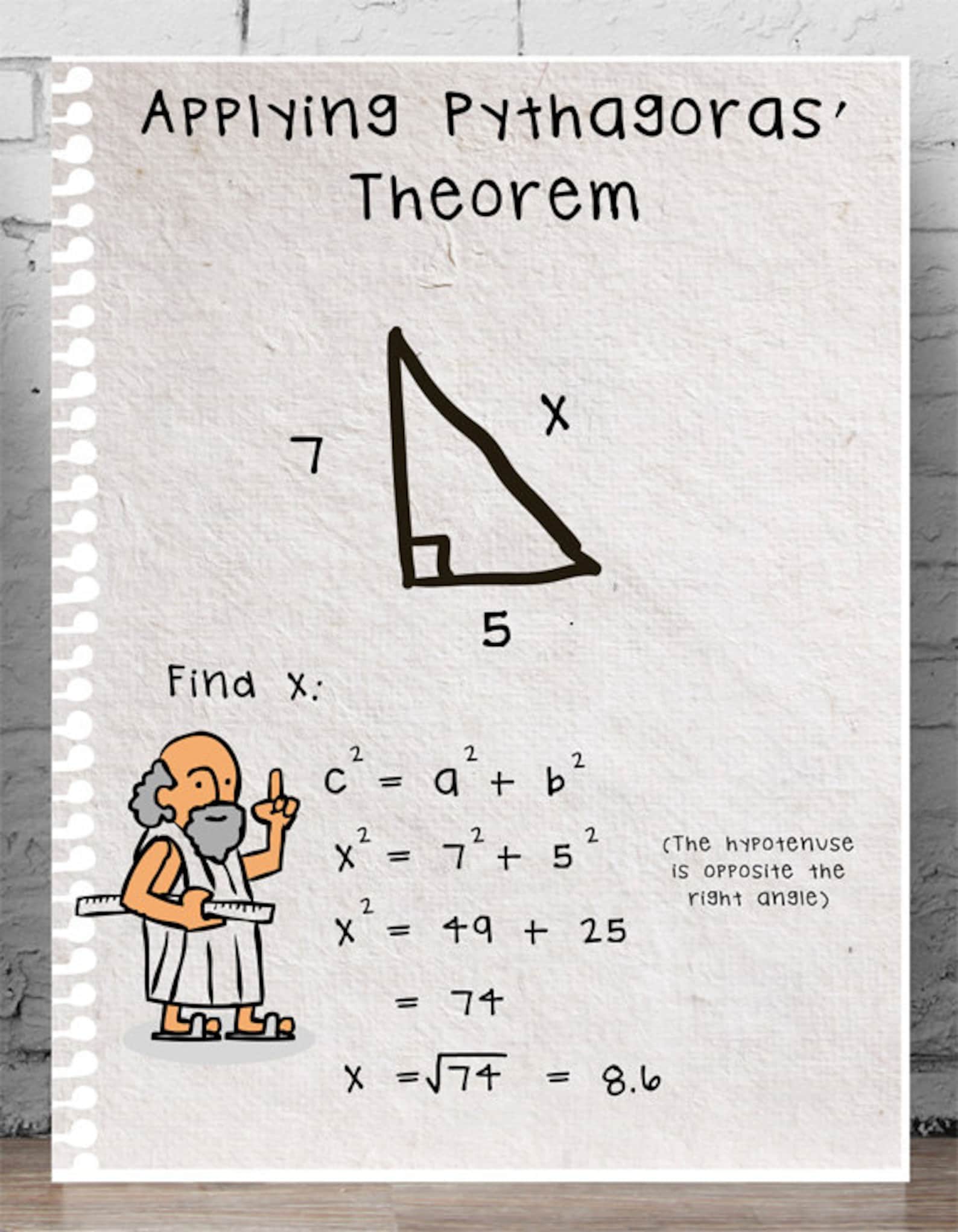 Printable Math Posters | Pythagoras | Classroom Decor |downloadable ...
