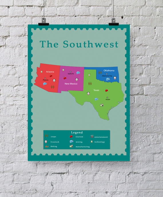 Printable USA Geography Posters | Different Regions | Classroom Decor ...