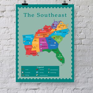 Printable USA Geography Posters | Different Regions | Classroom Decor ...