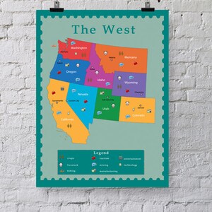 Printable USA Geography Posters | Different Regions | Classroom Decor ...