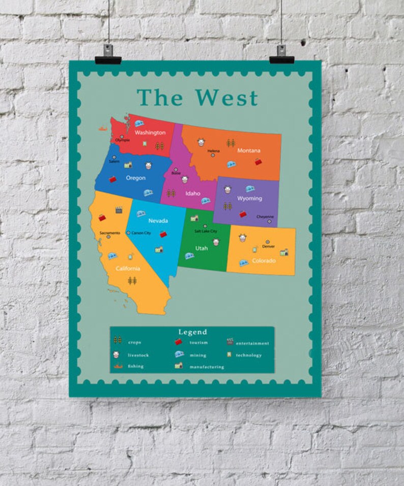 Printable USA Geography Posters | Different Regions | Classroom Decor ...