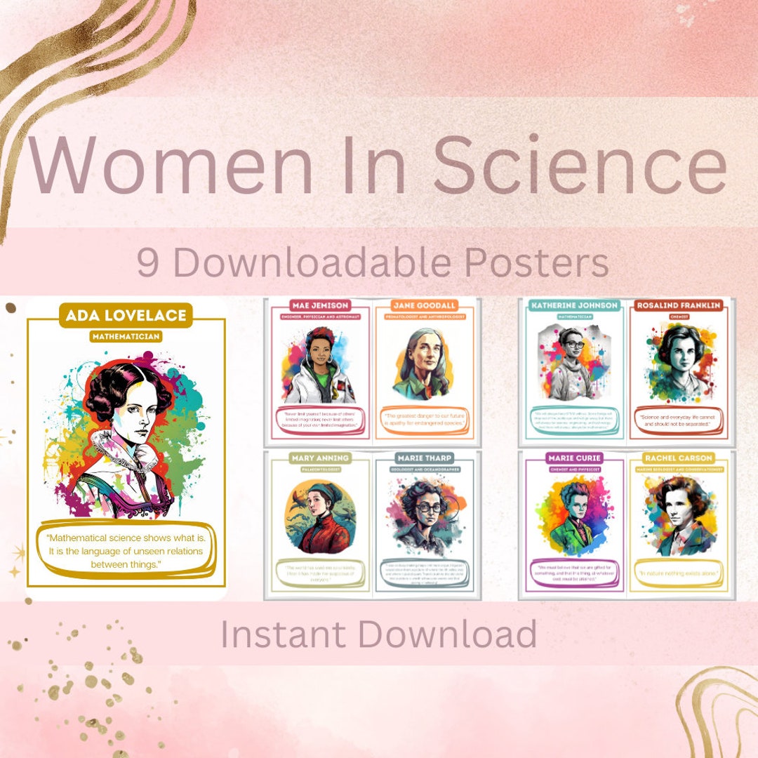 Inspiring Women in Science Digital Poster Set | Set of 9 | Female ...