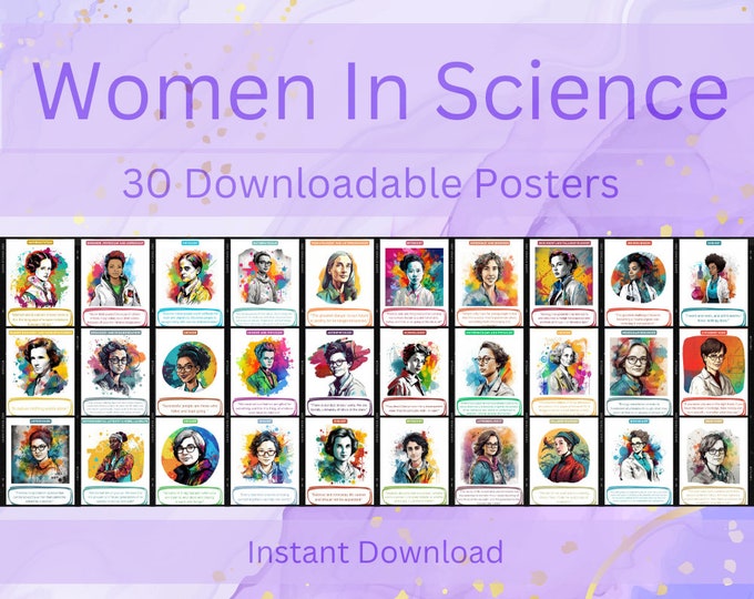 Inspirational Female Scientists Art Print, Women in Science, STEM ...