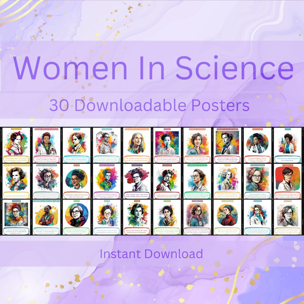 Inspiring Women in Science Digital Poster Set | Set of 30 | Female ...