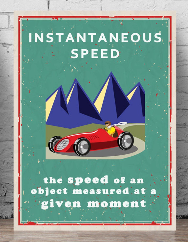 Printable Science Poster - Average and Instantaneous Speed - Etsy