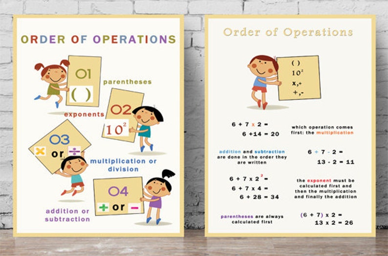 Printable Maths Posters, Order of Operations, Classroom Decor - Etsy