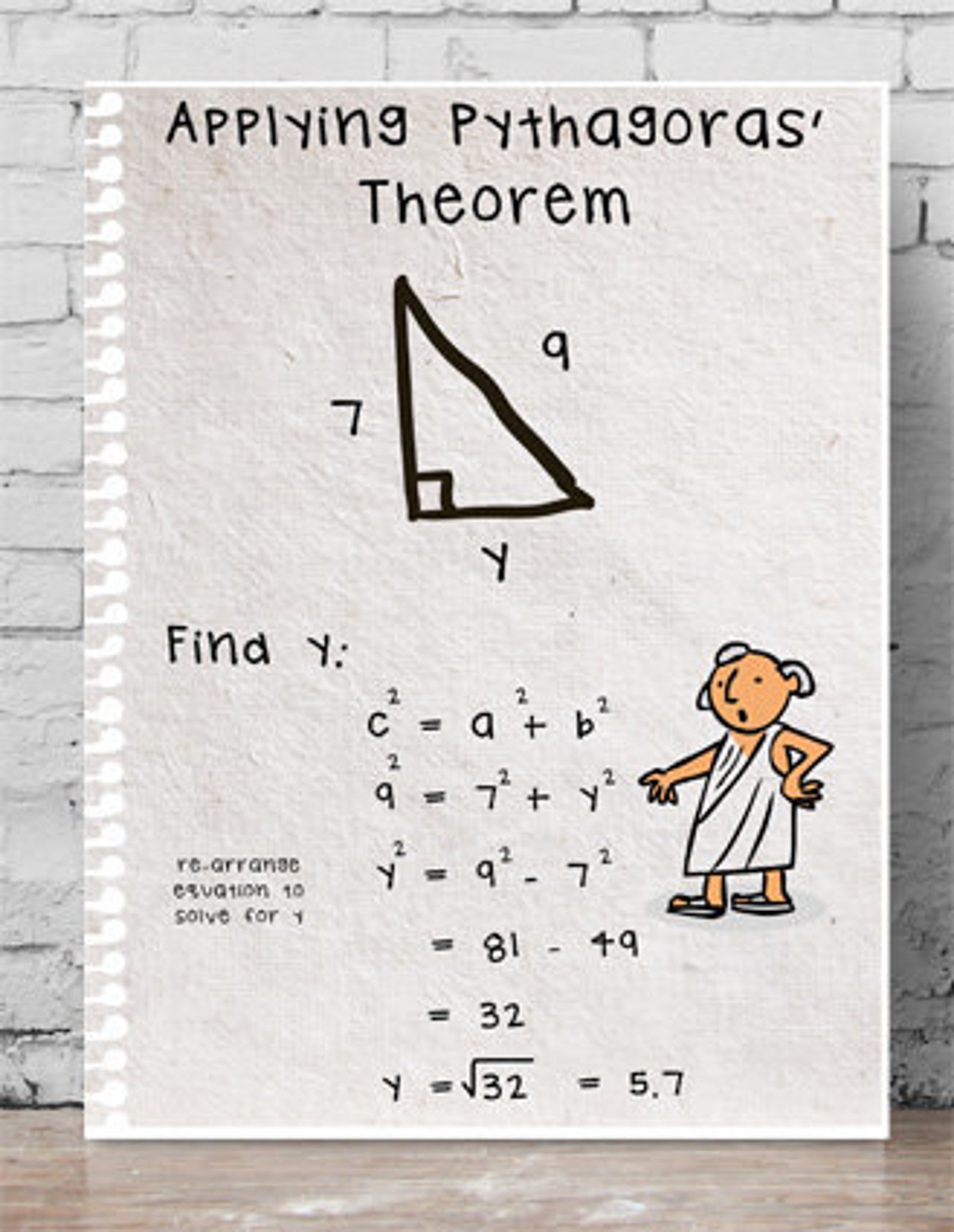 Printable Math Posters | Pythagoras | Classroom Decor |downloadable ...