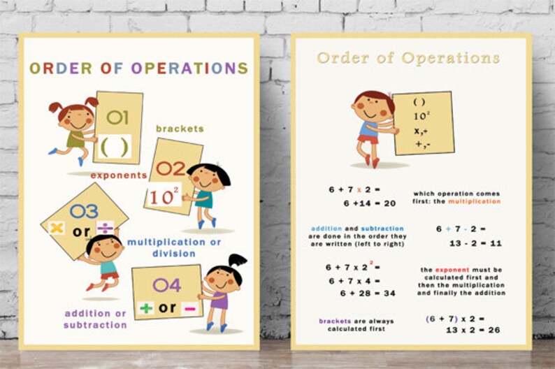 Printable Maths Posters Order of Operations Classroom Decor - Etsy