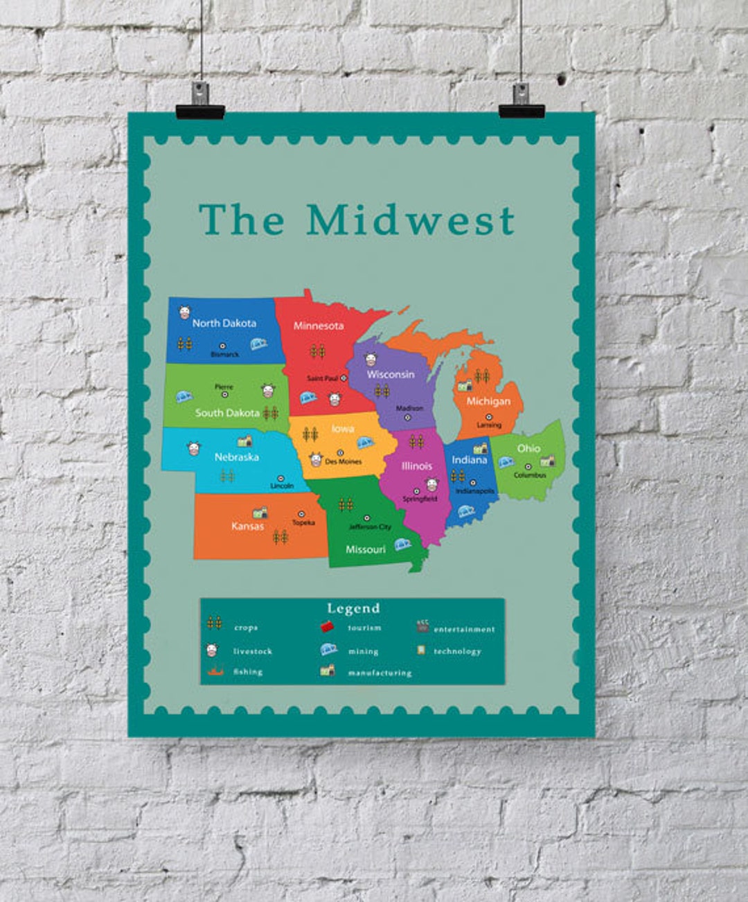 Printable USA Geography Posters | Different Regions | Classroom Decor ...