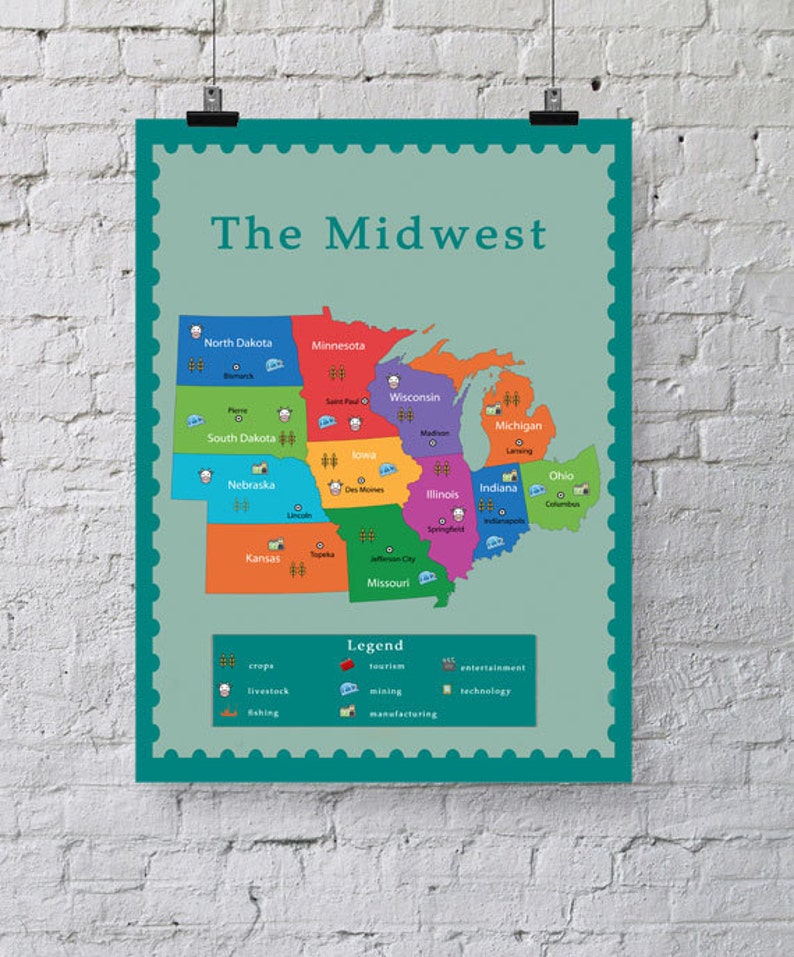 Printable USA Geography Posters | Different Regions | Classroom Decor ...