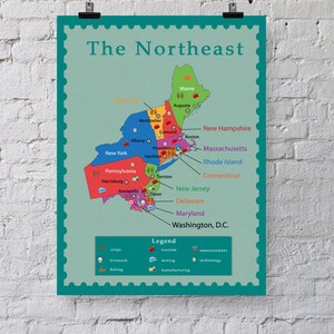 Printable USA Geography Posters | Different Regions | Classroom Decor ...