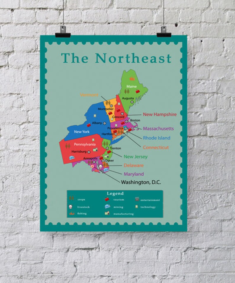 Printable USA Geography Posters | Different Regions | Classroom Decor ...