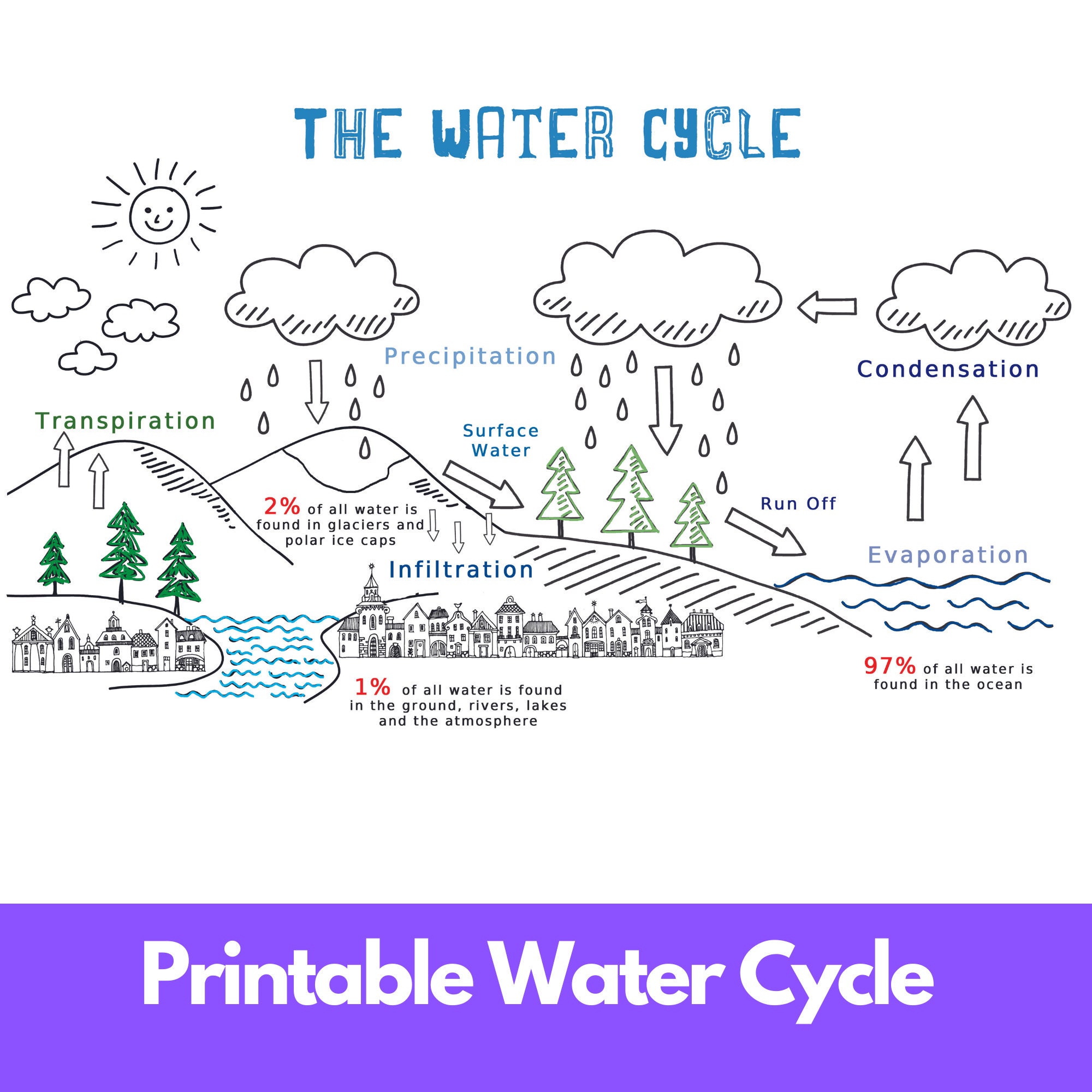 Printable Science Poster Set Chemistry Cycles, Carbon Cycle, Nitrogen ...