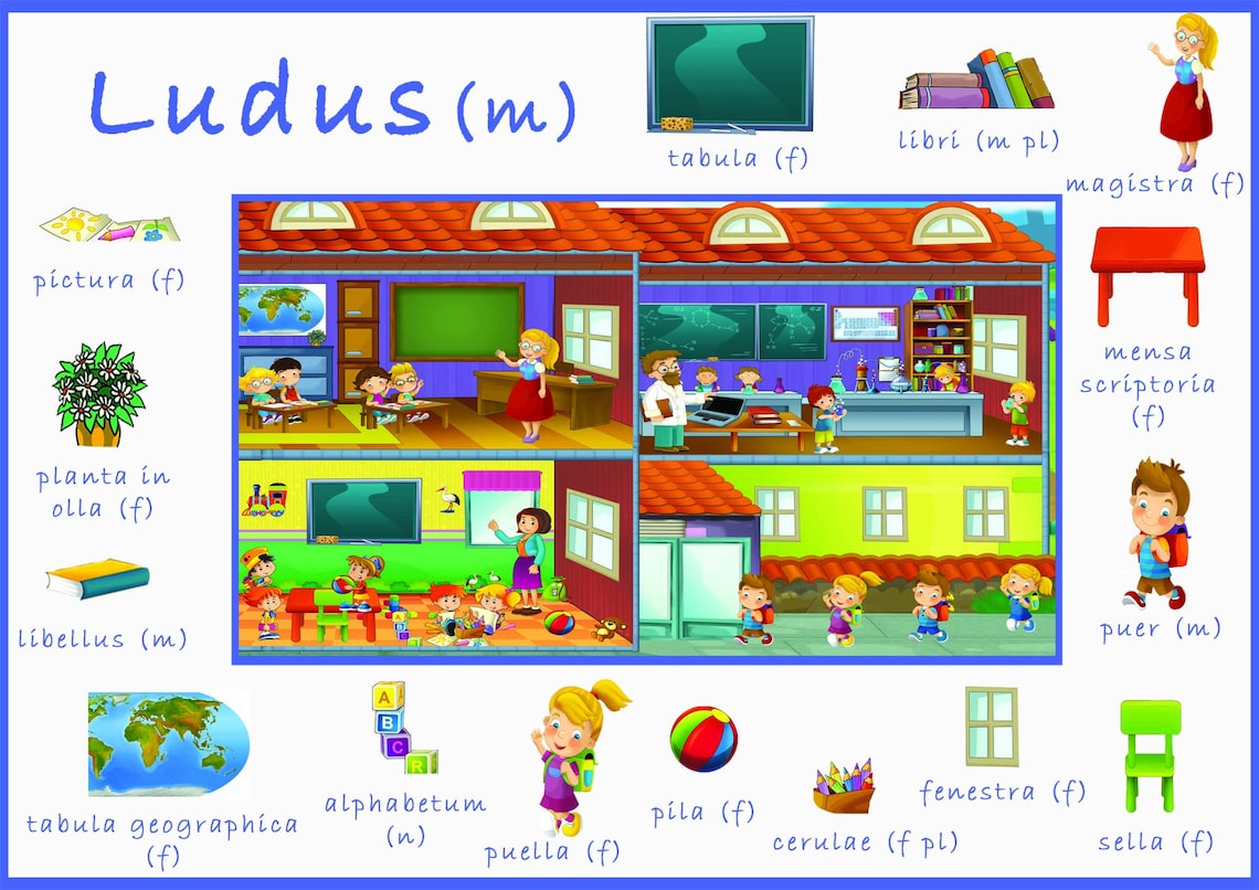 Printable Set of 6 Latin Vocabulary Posters | LOTE Print | Ancient ...