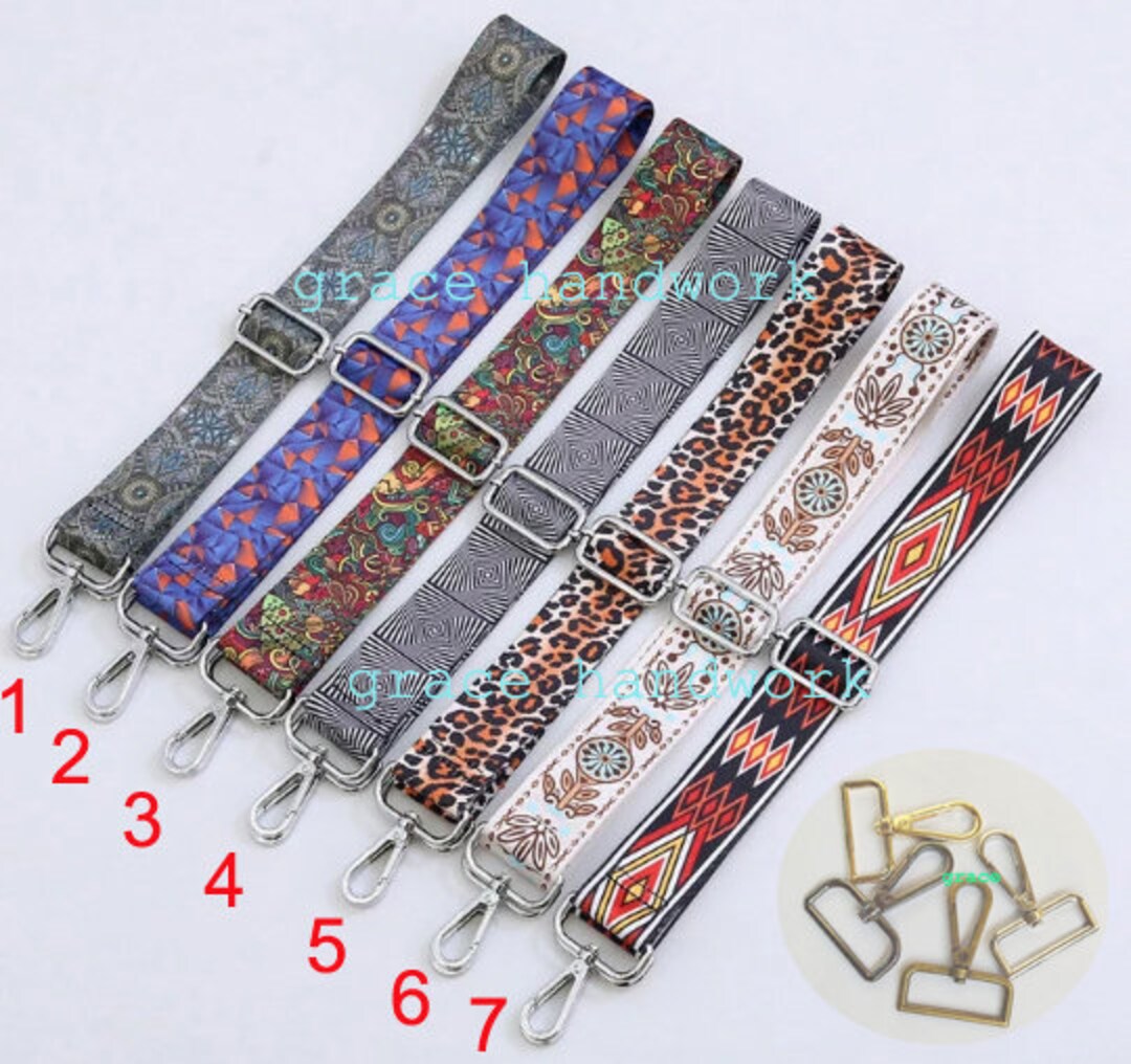 Leopard Printing Laptop Strap Wide Nylon Cross-body Handle Shoulder Bag ...