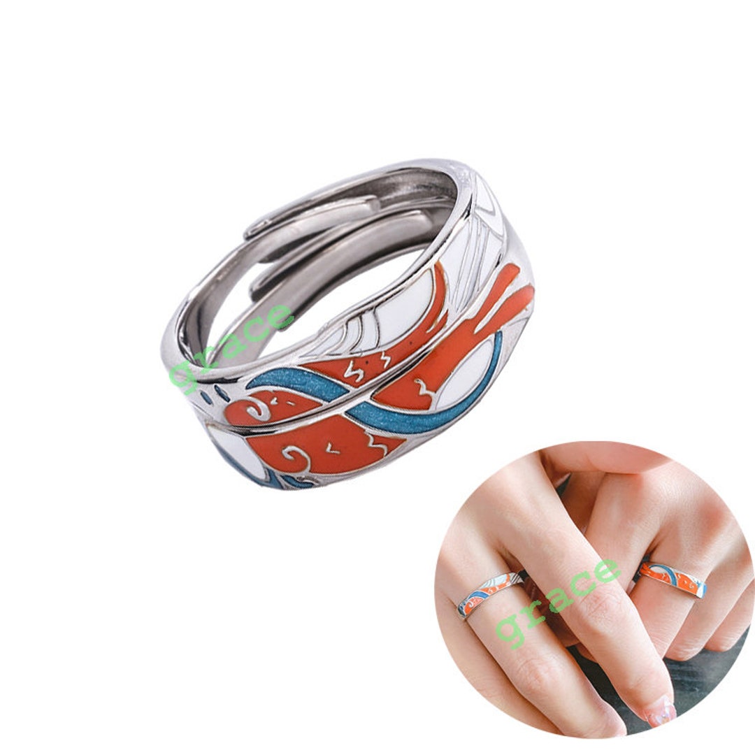 Color Lucky Carp Couple Adjustable Rings 925 Silver Jewelry - Etsy