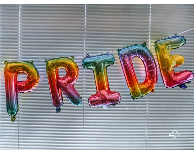 Rainbow Heart Foil Balloons, LGBT Party Decor, Pride Month Party ...
